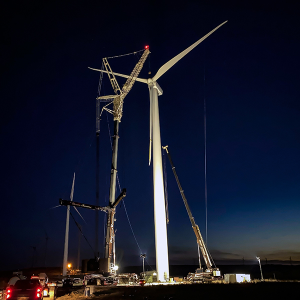 wind farm night | Digging & Rigging, Inc.
